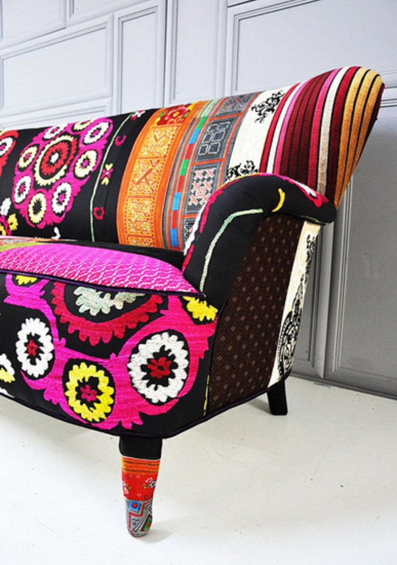 Patchwork 3-seater Sofa - Suzani Dream - Etsy