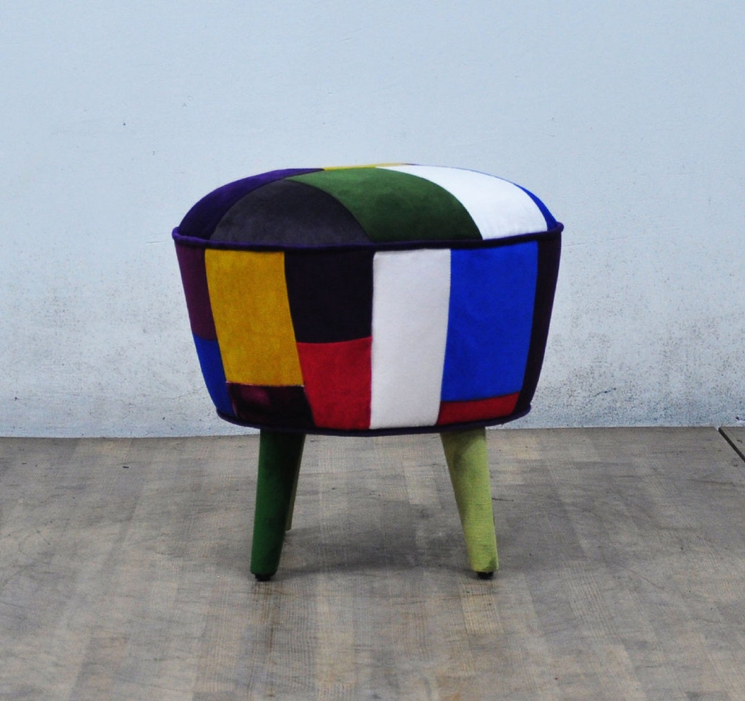 Patchwork Pouf - Fall - Etsy