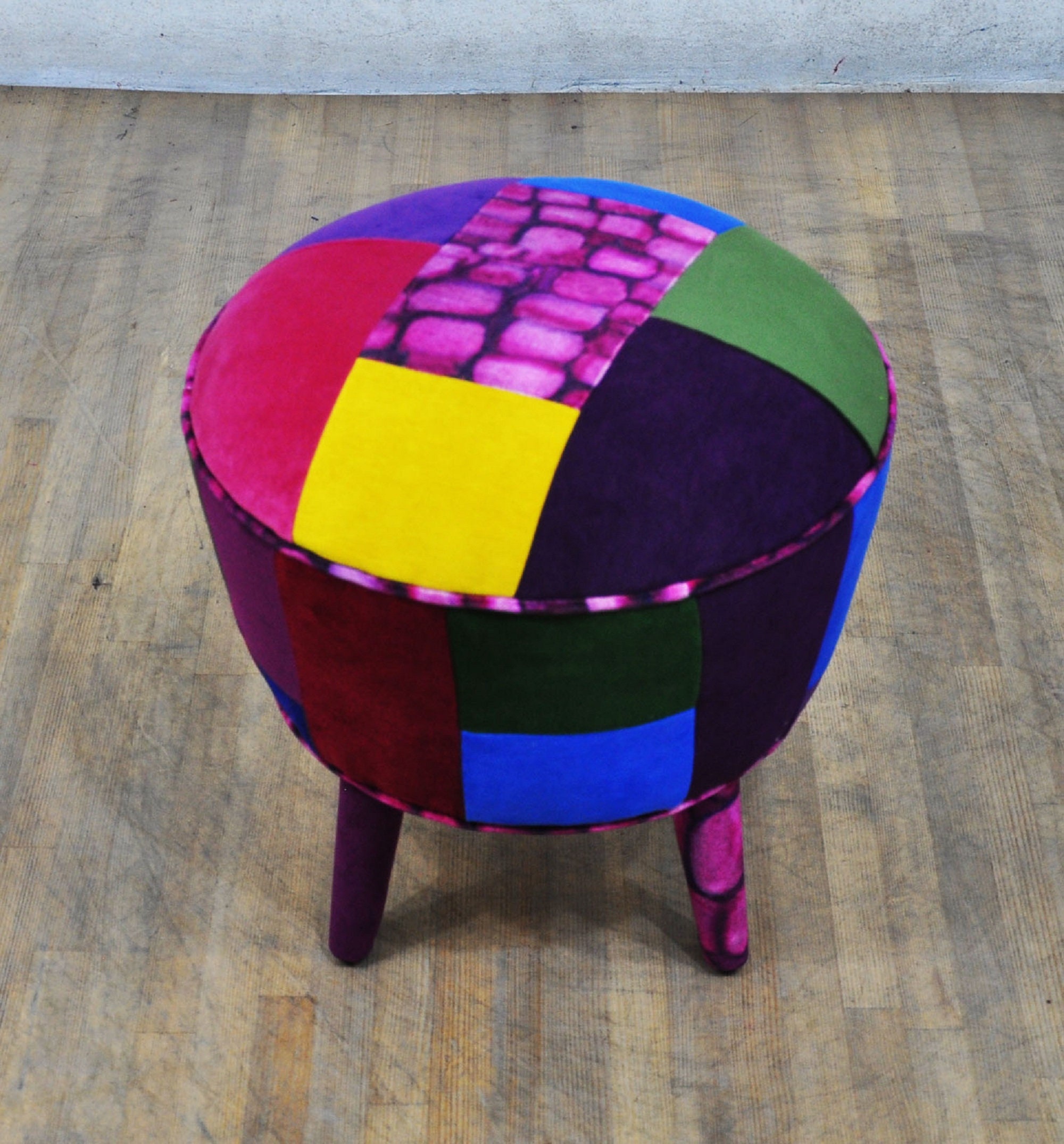 Patchwork Pouf Summer - Etsy