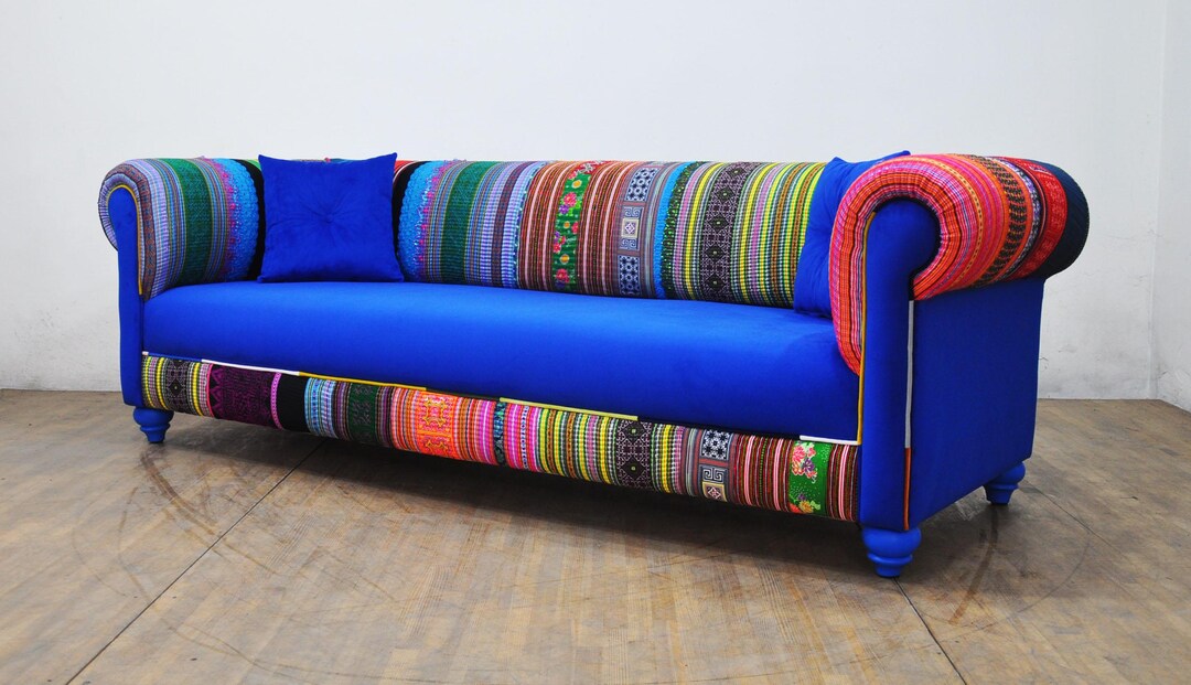 Bohemian Sofa - Blue Rainbow - Etsy