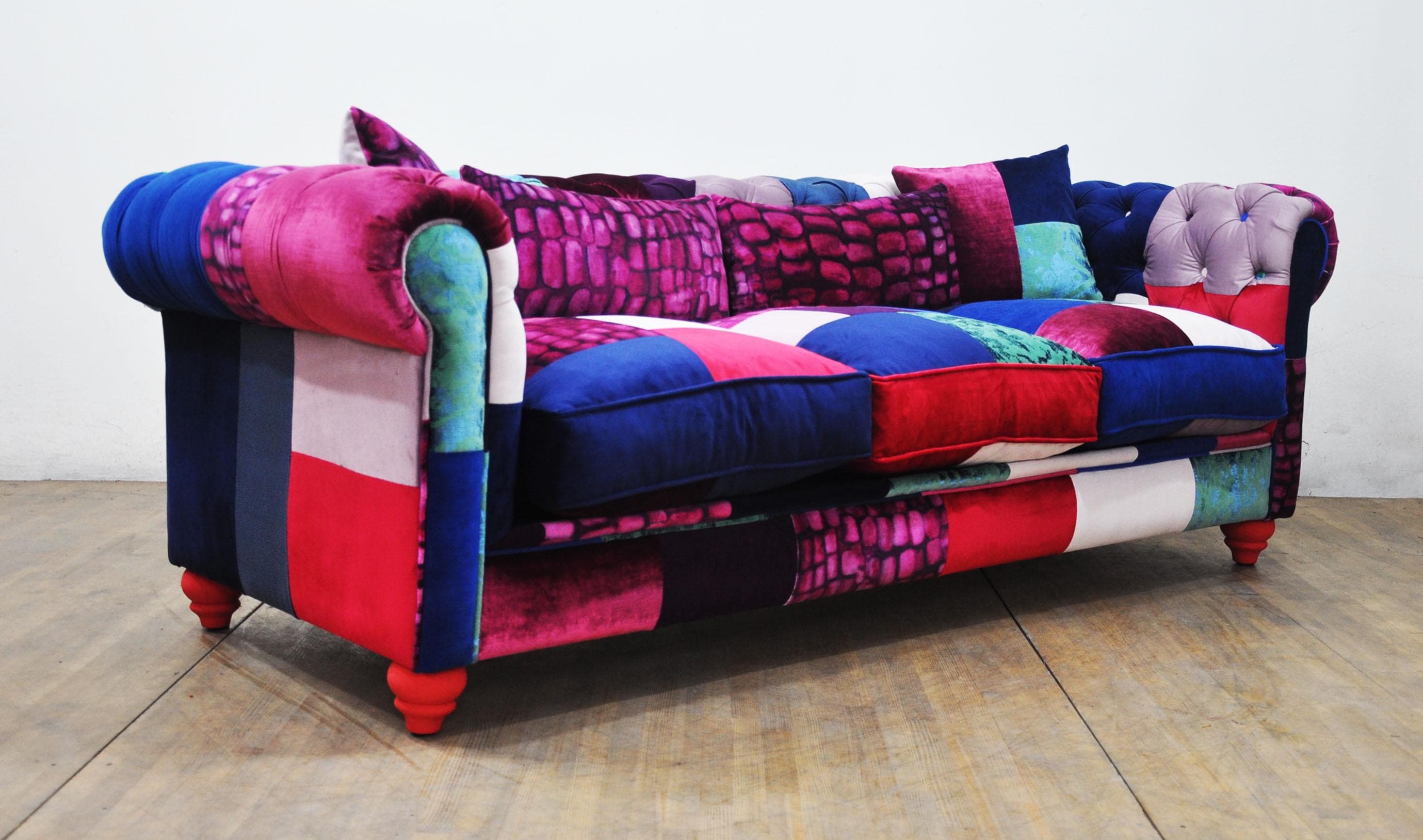 Chesterfield Patchwork Sofa Purple Rose Etsy