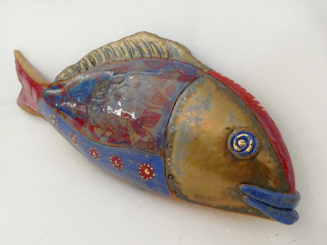 Ceramic Fish Garden Art Garden Decor | Etsy