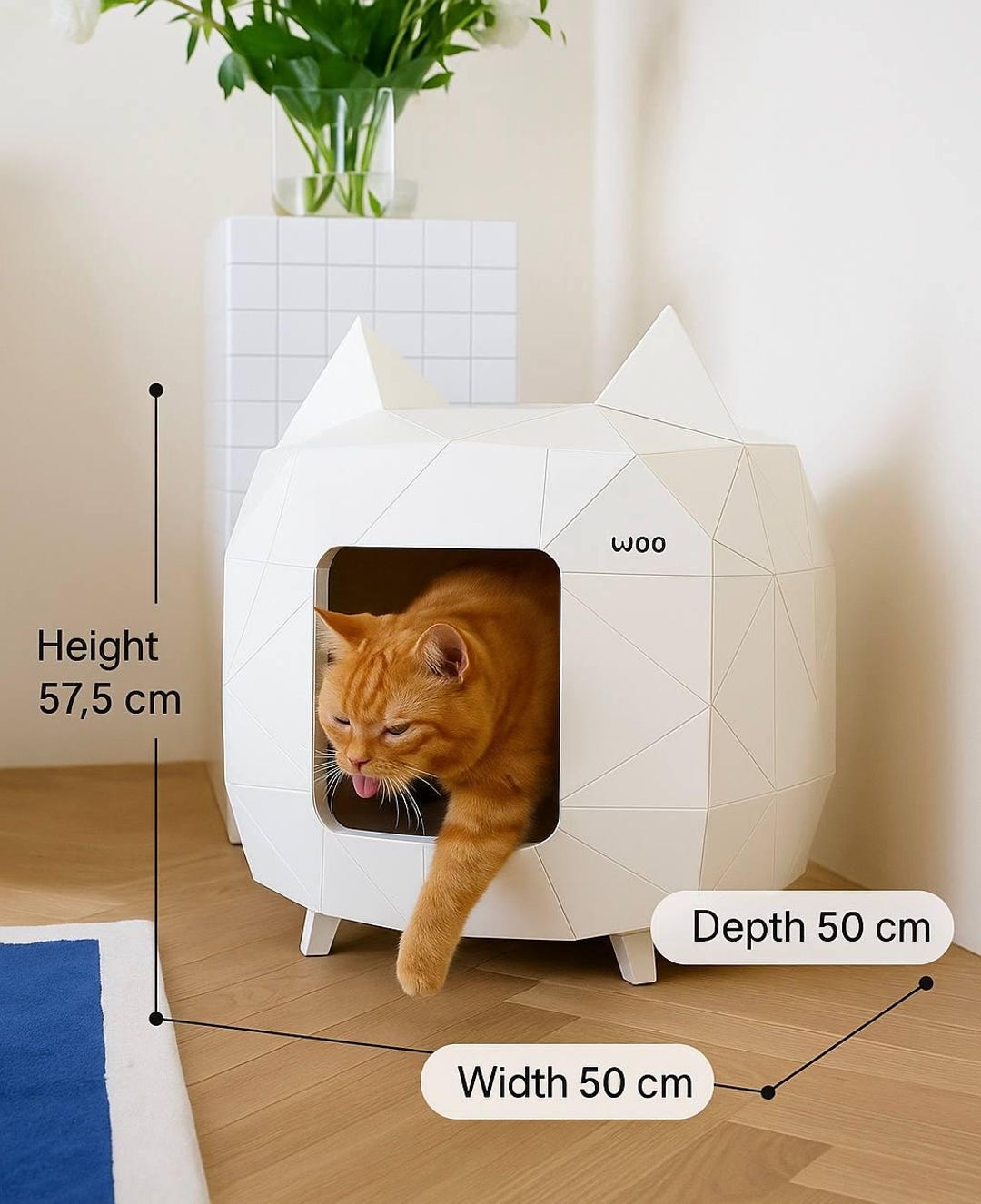 Luxury Geometric Cat House | Modern Designer Pet Bed | Minimalist MDF ...