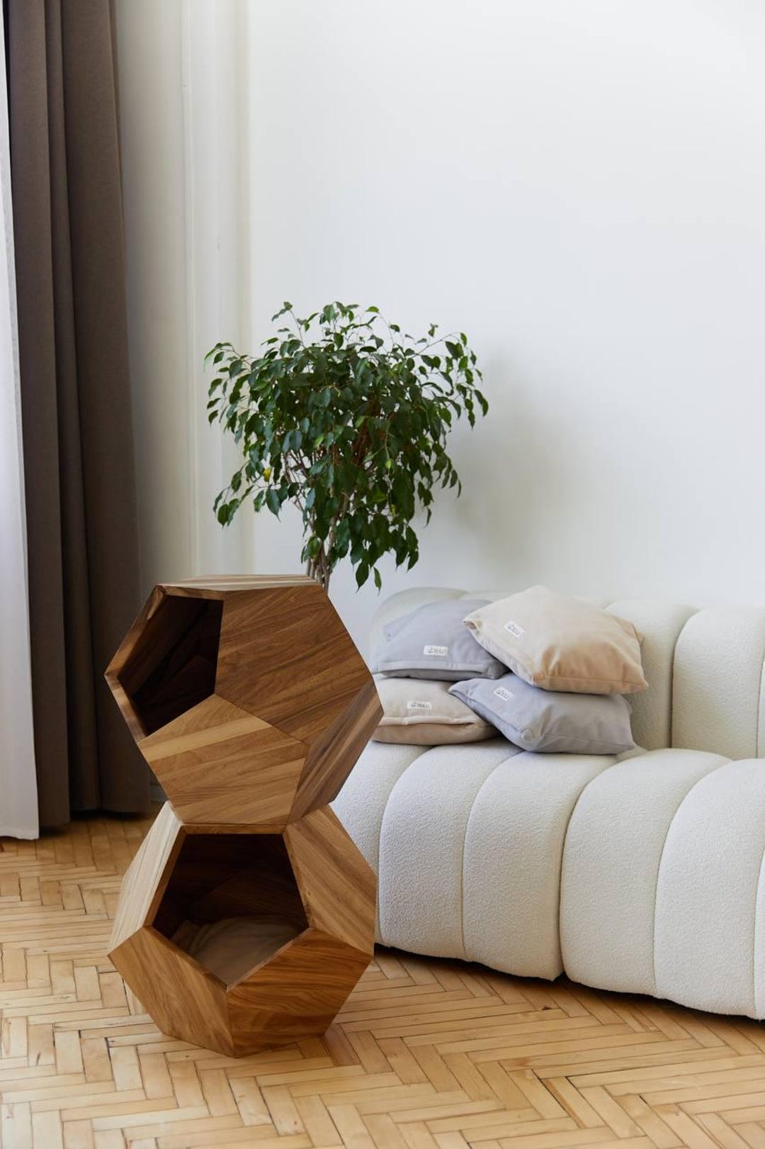Luxury Minimalist Cat House | Solid Oak Pet Bed | Handmade Modern Cat ...