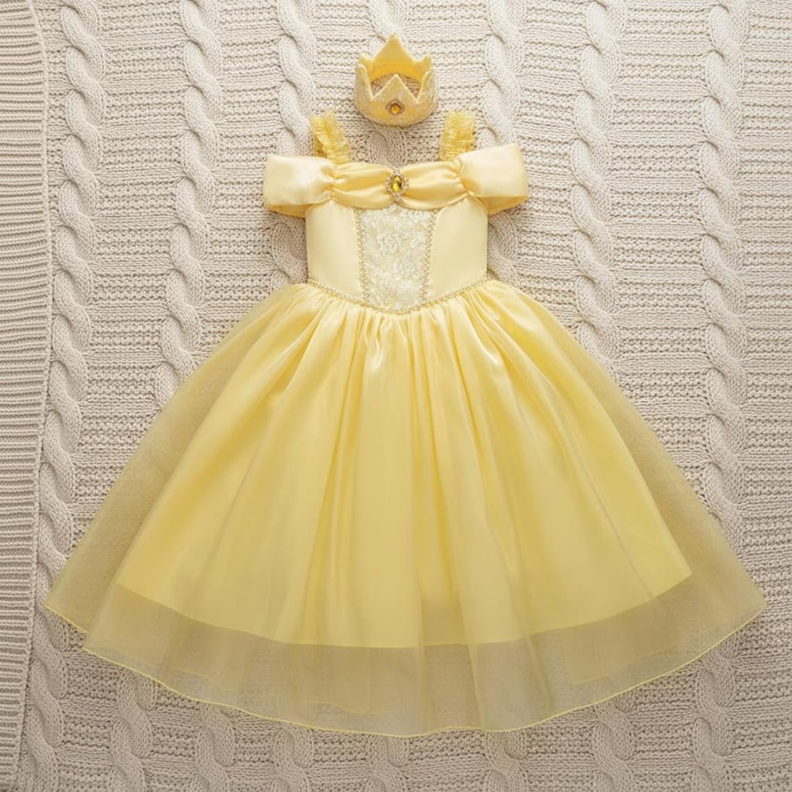 Belle Dress for Girls : Disney Princess Gown, Yellow Princess Costume ...
