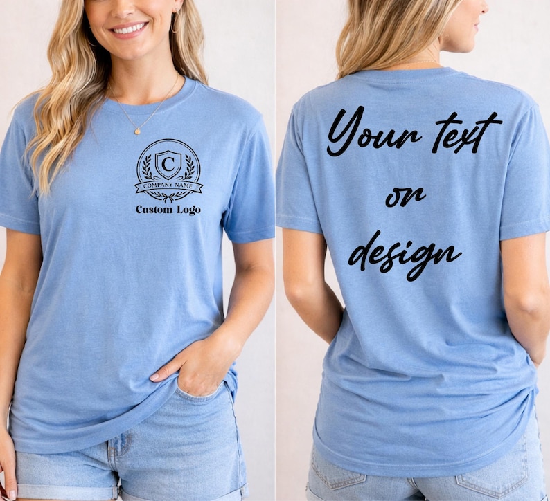 Custom Logo Shirt, Personalized Front and Back Shirt, Customized Text ...