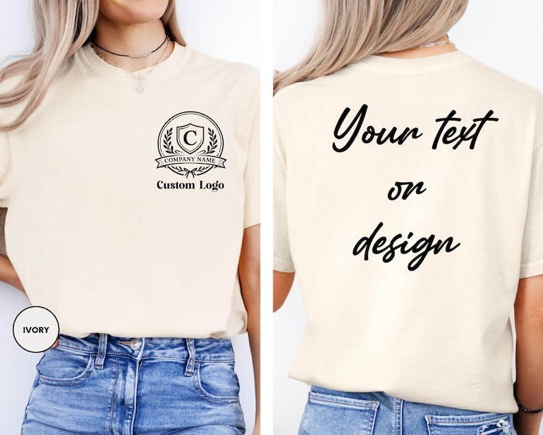 Custom Logo Shirt, Personalized Front and Back Shirt, Customized Text ...
