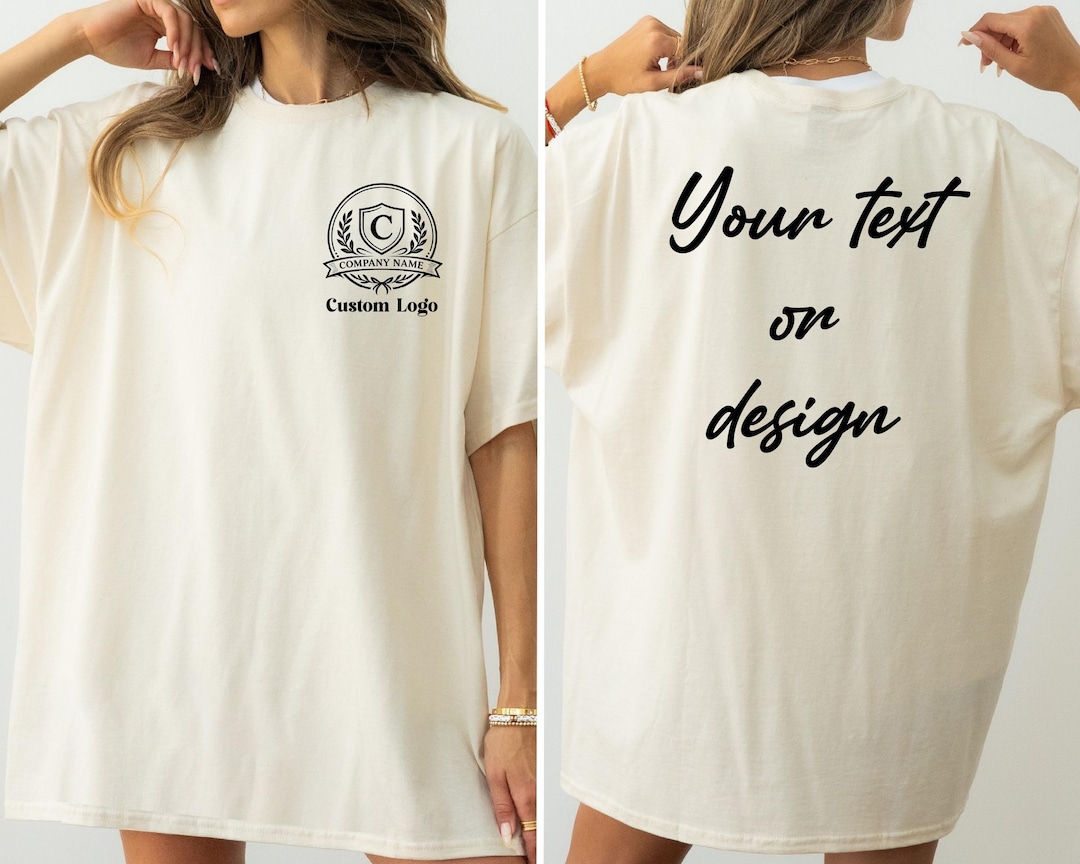 Custom Logo Shirt, Personalized Front and Back Shirt, Customized Text ...