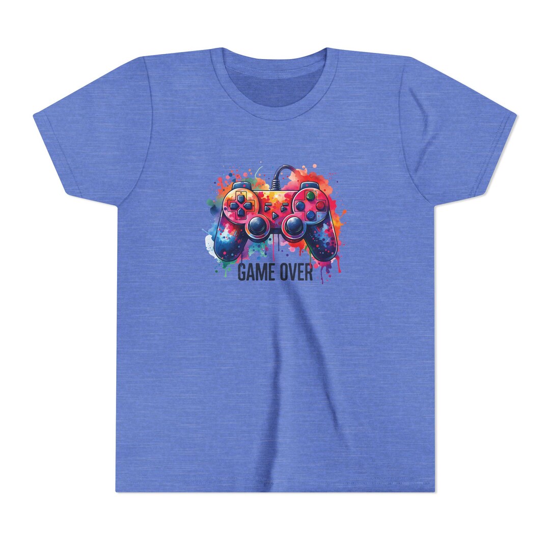 Colorful Game Controller 'game Over' Youth Tee | Gamer Kids Shirt - Etsy