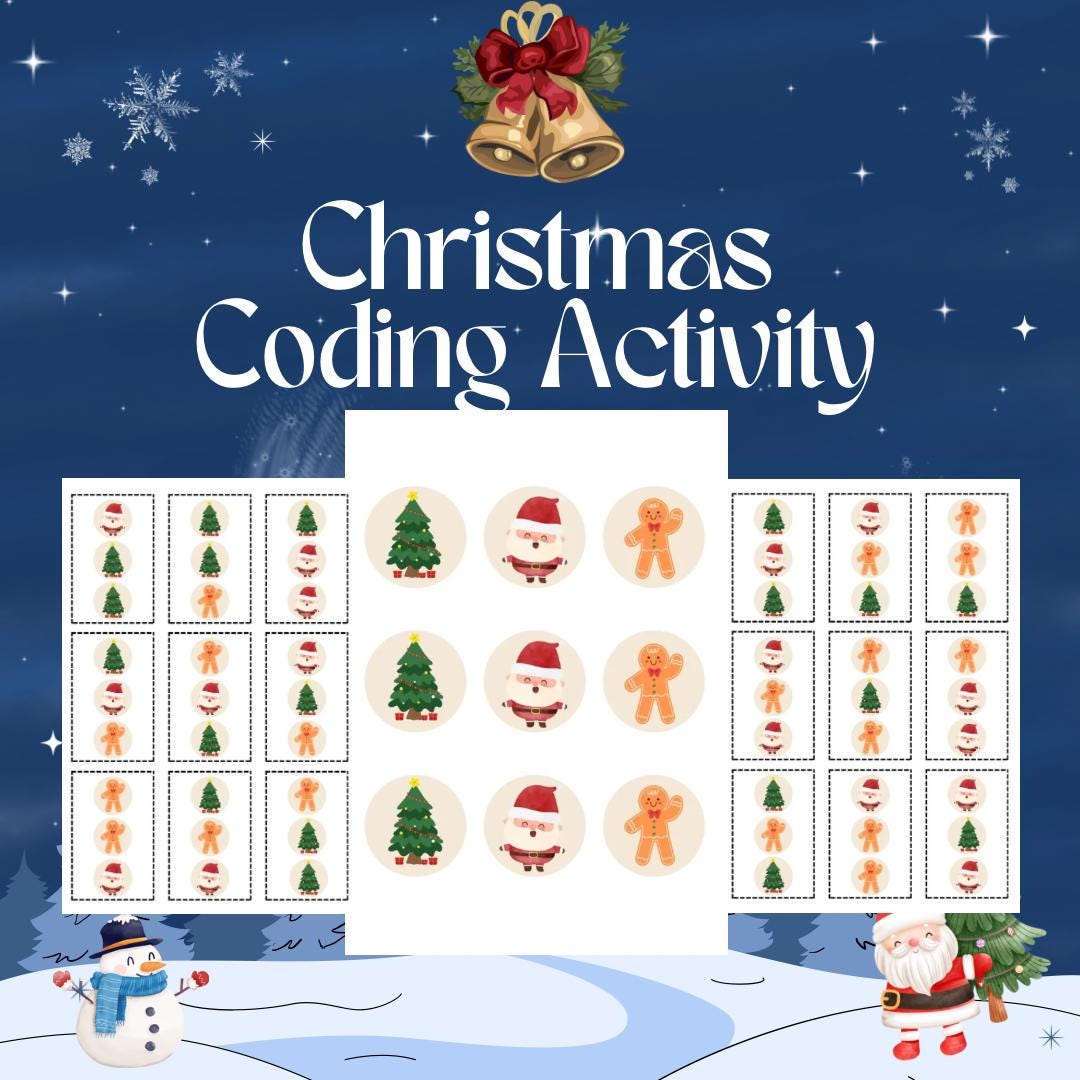 Christmas Coding Activity for Kids | Preschool Holiday Learning Game ...