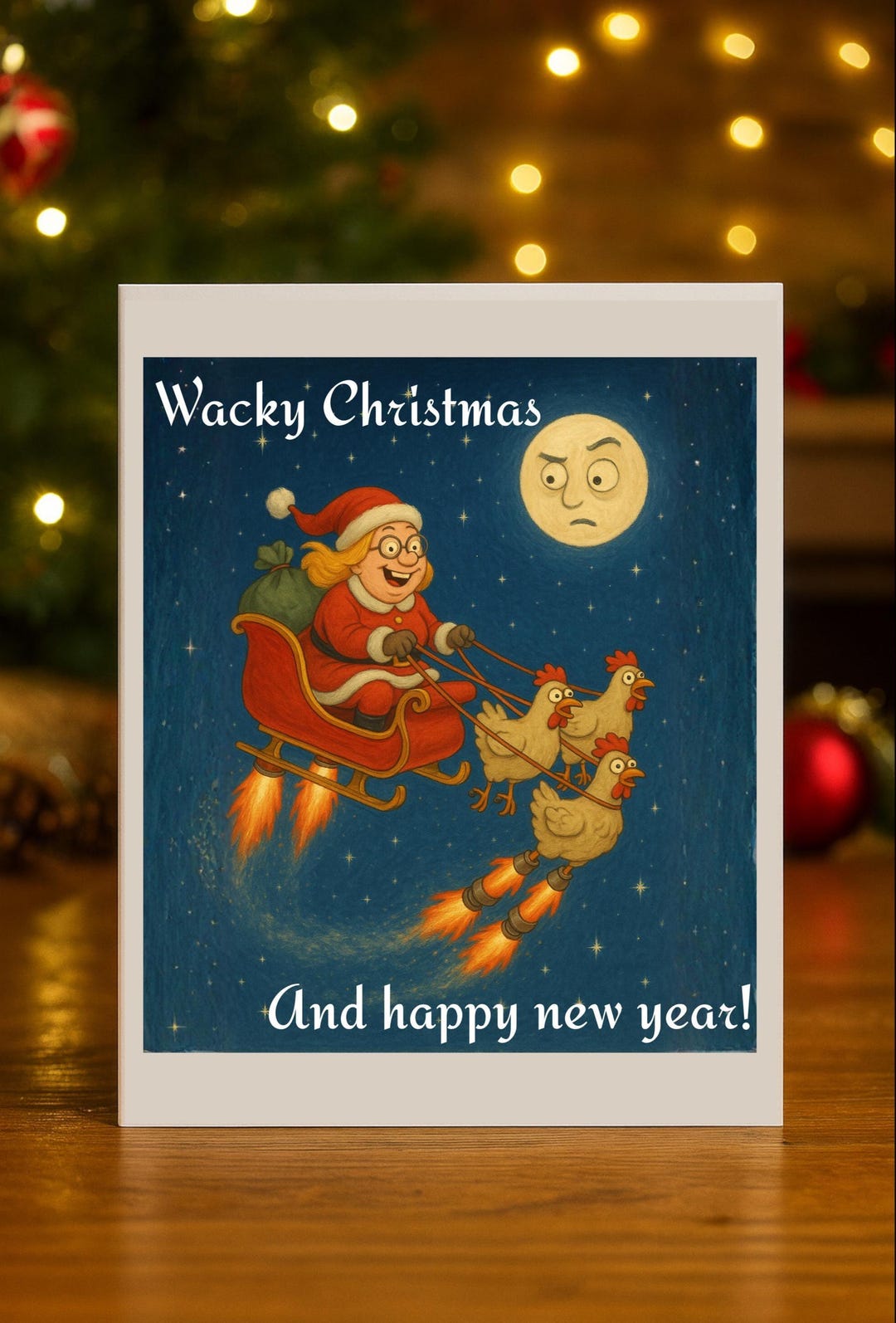 Wacky Christmas Santa Sleigh Greeting Cards, Holiday Card Pack - Etsy