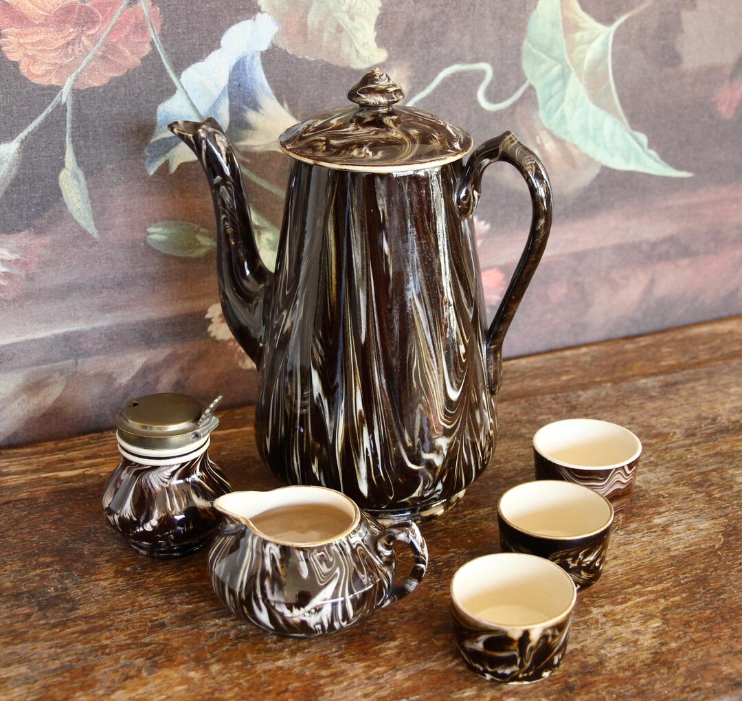 Very Rare Antique MACINTYRE Agate Ware Six Piece Coffee Set - Etsy