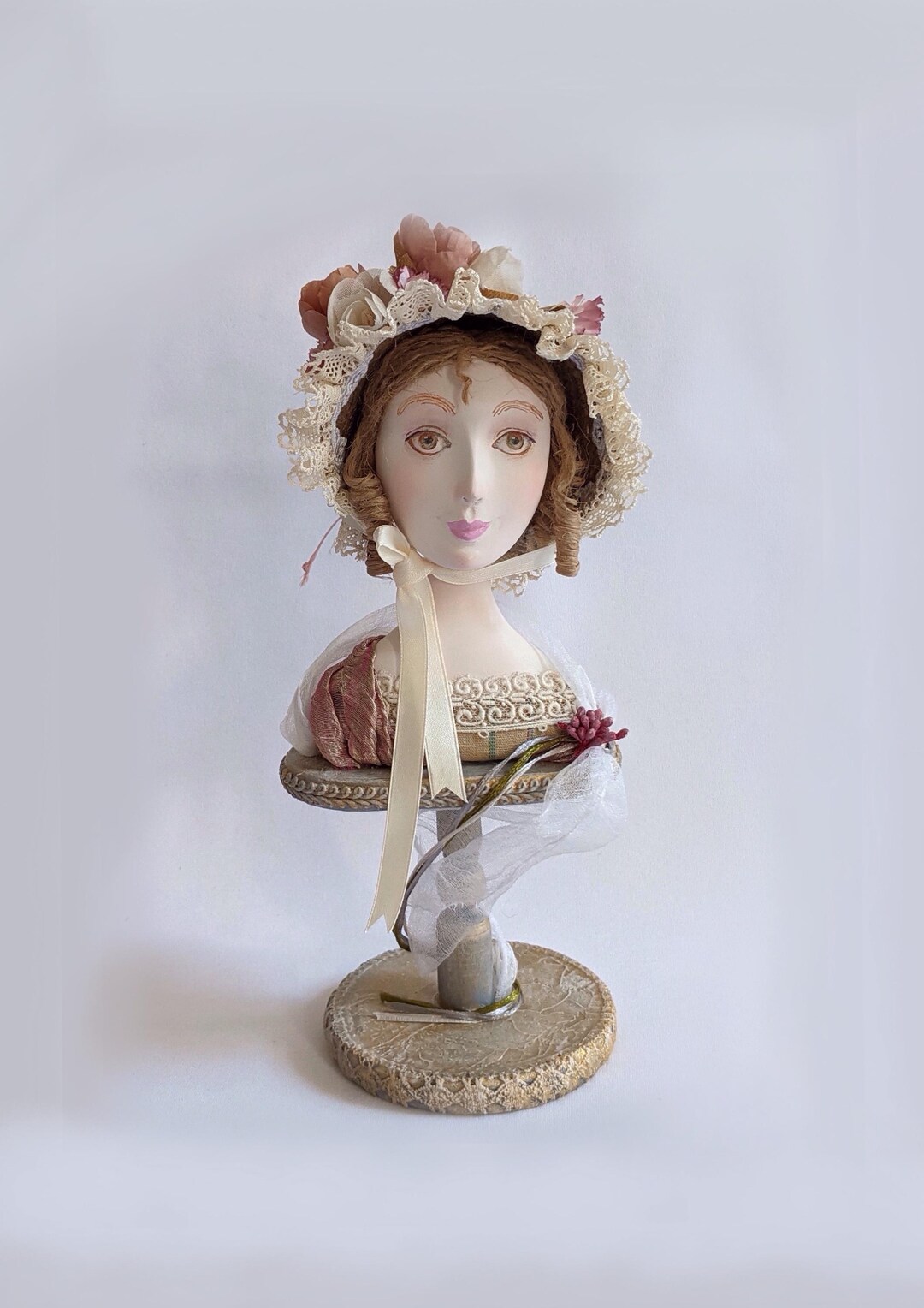 Artistic Doll Bust in the Empire Style. Sculpture OOAK. Unique Handwork ...