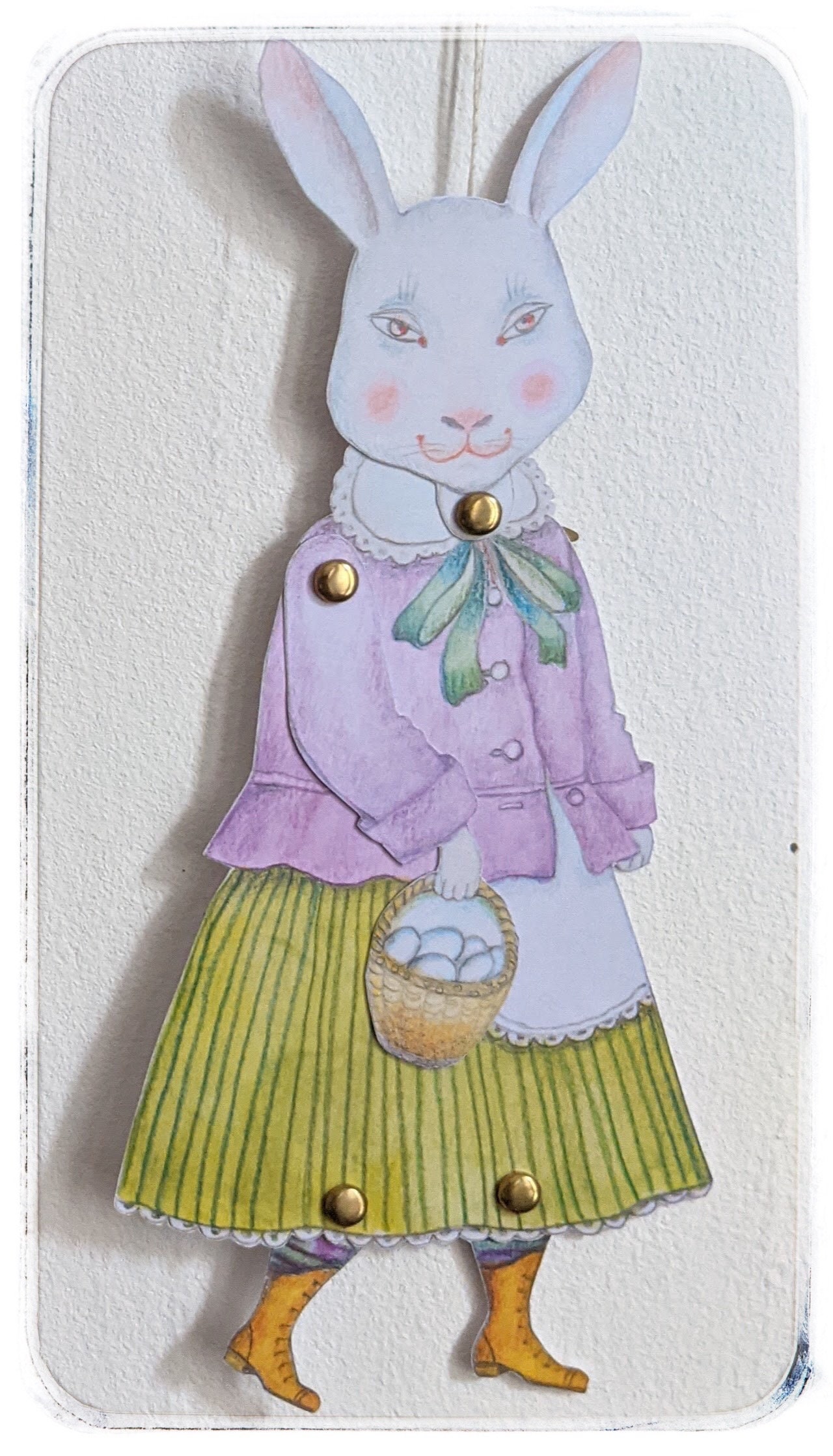 Printable Bunny Paper Doll. Digital Paper Hare Doll. Rabbit Girl With a ...