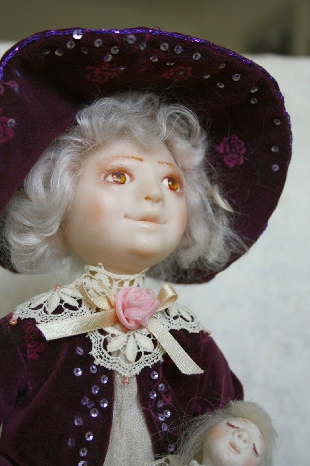 Art Doll The Girl With A Doll Ooak Art Doll In Vintage Look