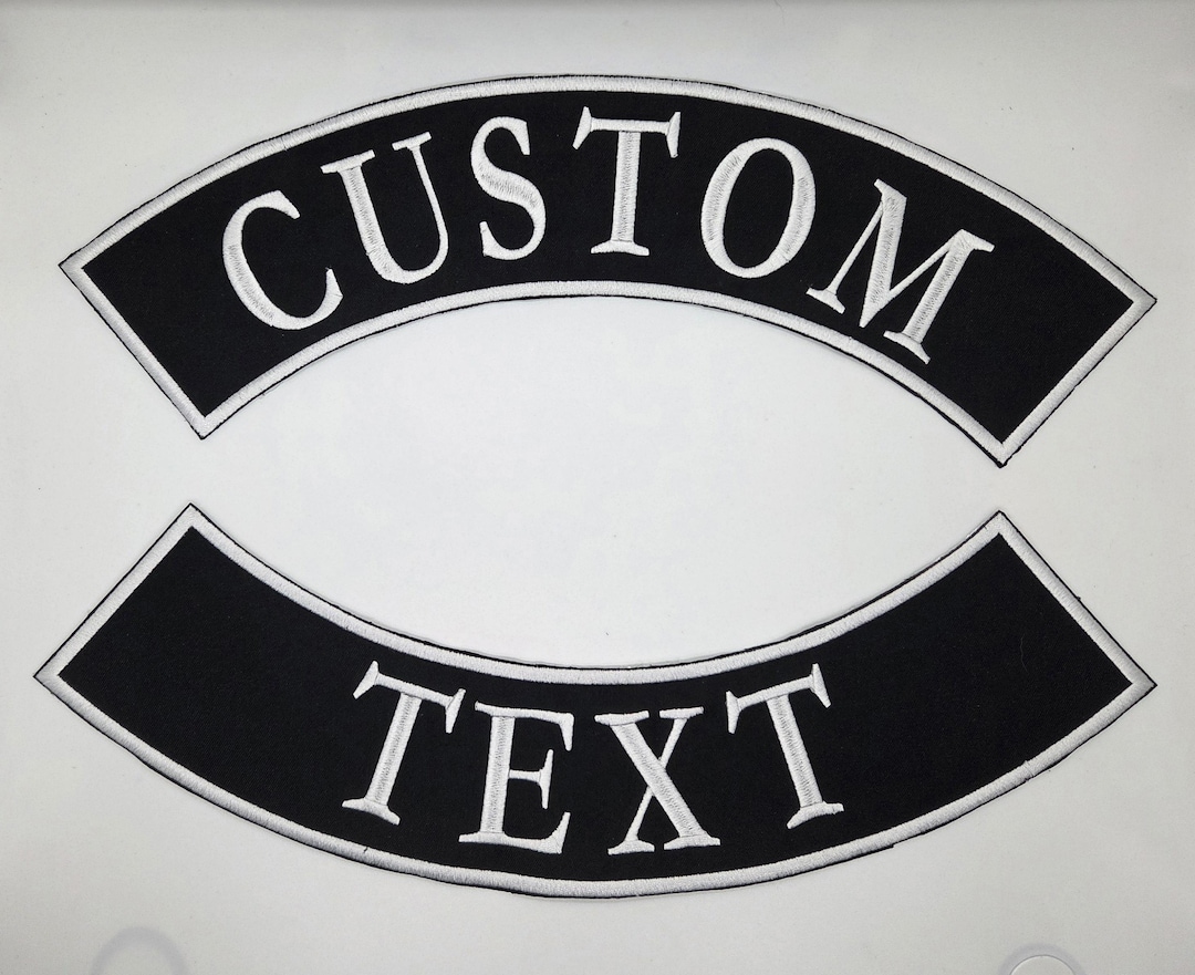 Custom 14 Inch Embroidered Biker Rocker Patch Set Top and Bottom - Etsy