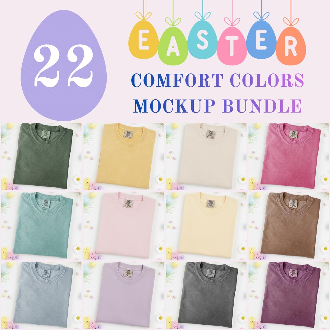 Comfort Colors Easter Mockup Bundle | C1717 T-shirt Mocks Set (digital ...