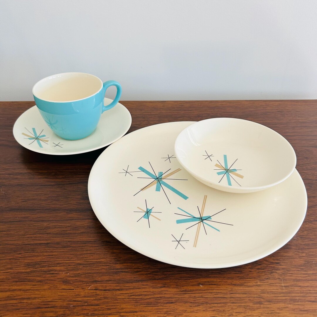 Salem “north Star” Atomic Starburst Dinnerware, 7 Place Settings, 28 ...