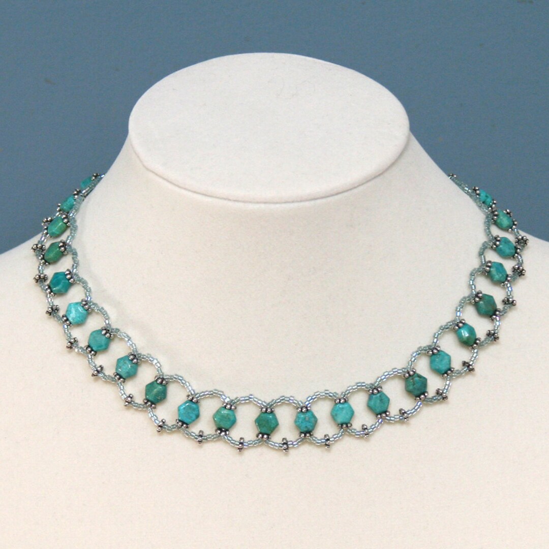 Elegant Turquoise Gemstone Collar Necklace - Etsy