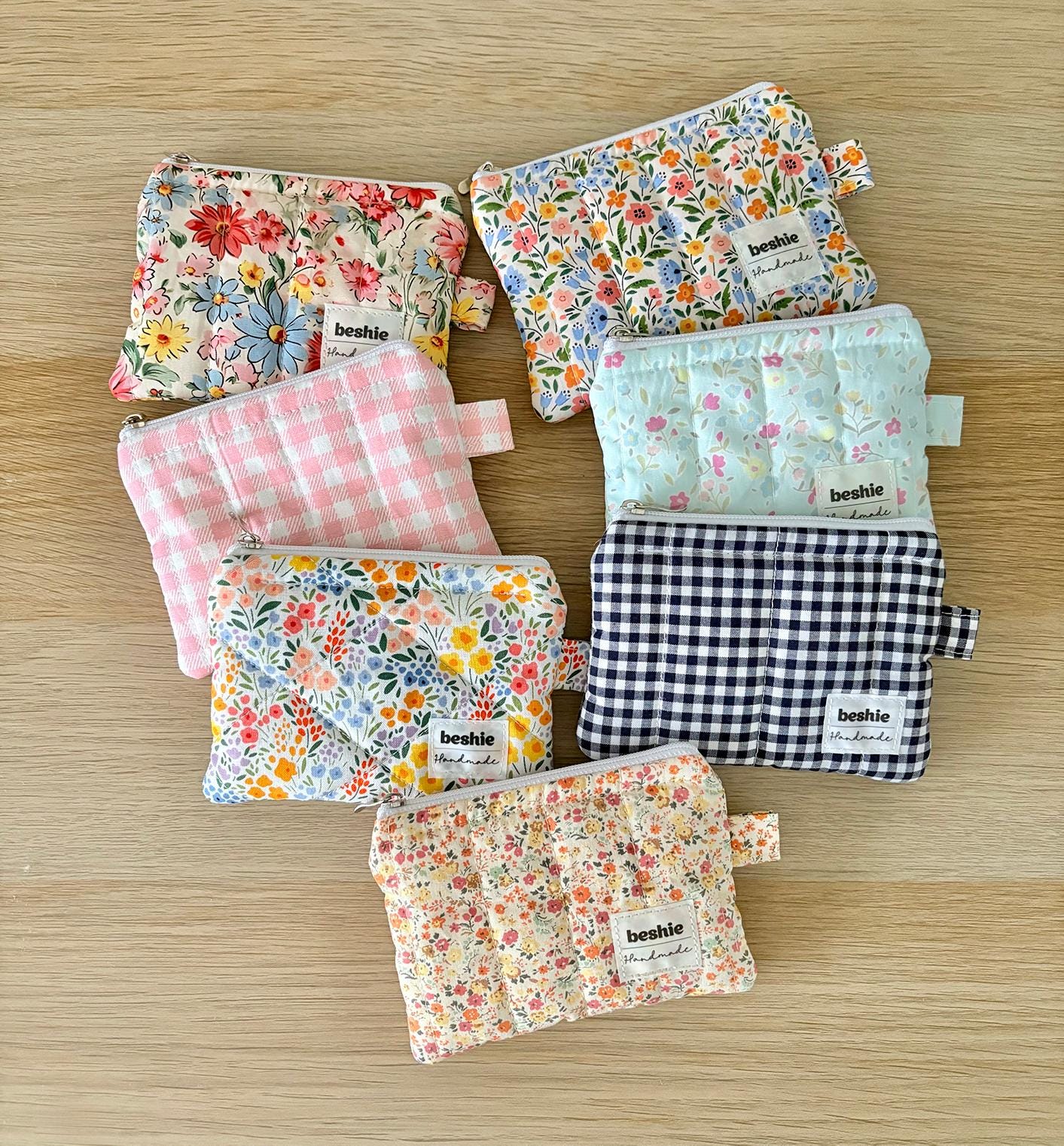 Handmade Coin Purse | Zipper Pouch | Quilted | Fabric | Floral ...