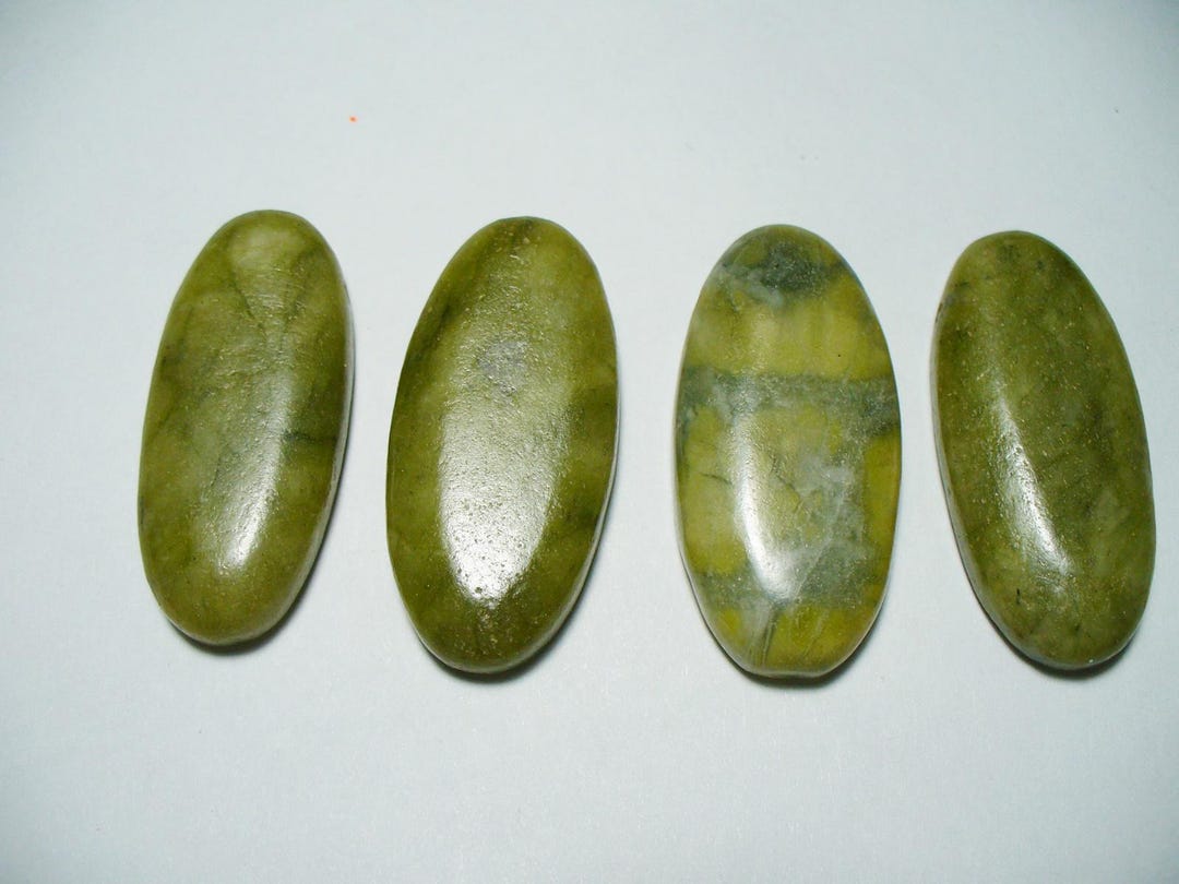 Focal Serpentine Ovals Dark Olive Greens 34x16mm top Drilled - Etsy
