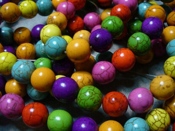 Magnesite Beads Gemstone Mixed Colors Round 10mm | Etsy