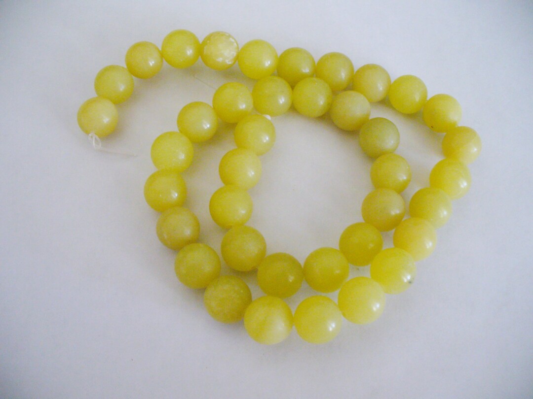 Lemon Jade yellow Green Beads Gemstone Matt Finish Round - Etsy