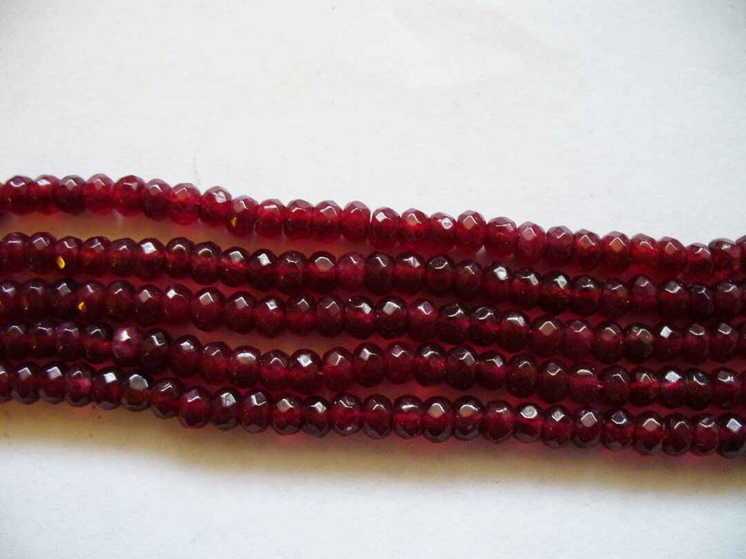 Jade Beads Gemstone Faceted Dark Ruby Rondelle 4x2mm - Etsy