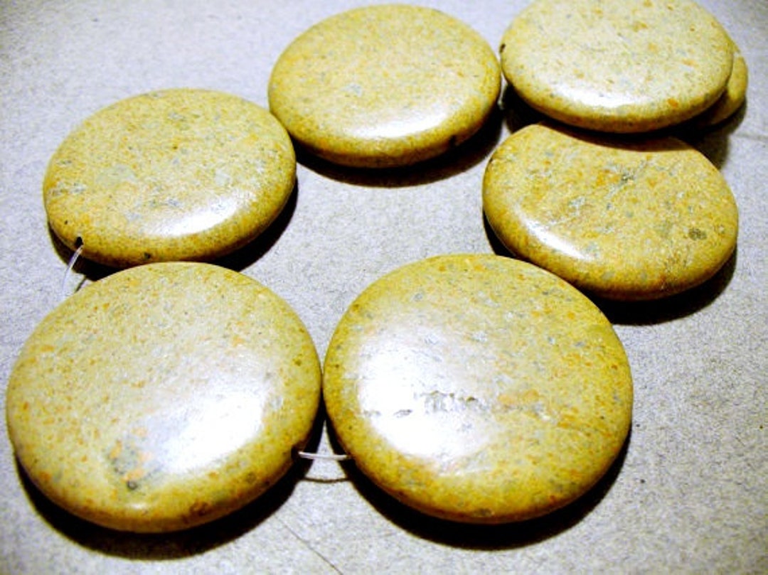 Pendant Riverstone Gemstone Tan Round 38MM - Etsy