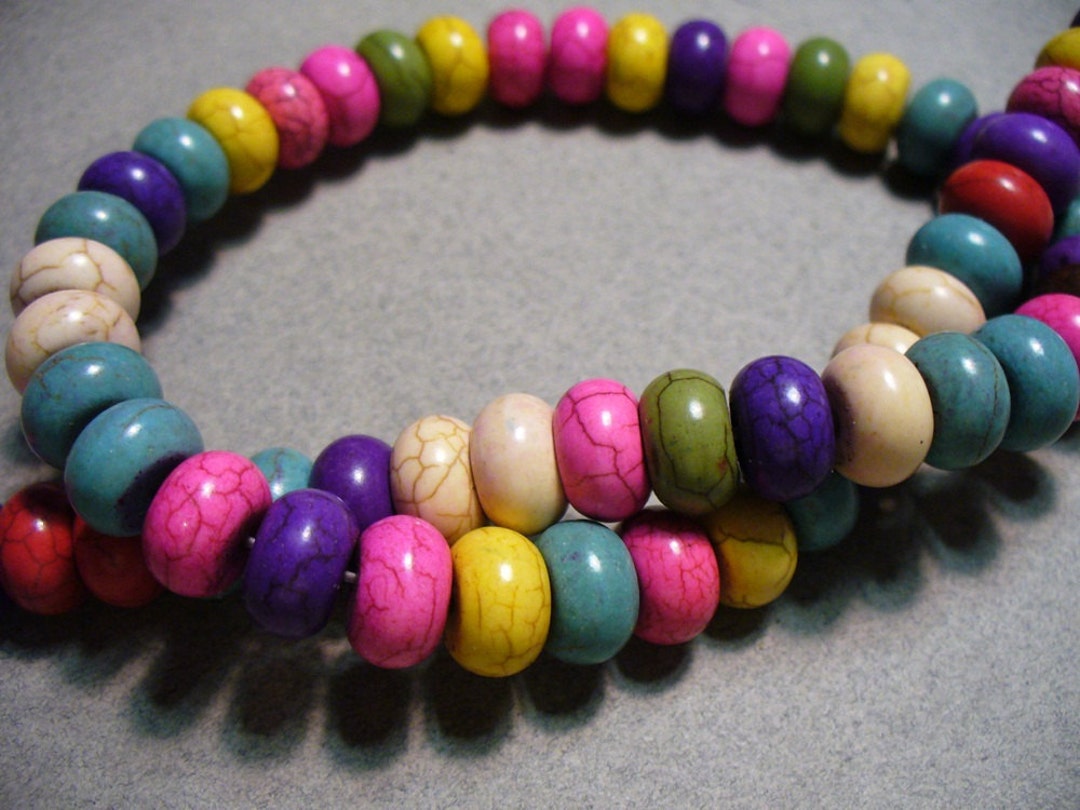 Magnesite Beads Gemstone Mixed Colors Rondelle 10x5mm - Etsy