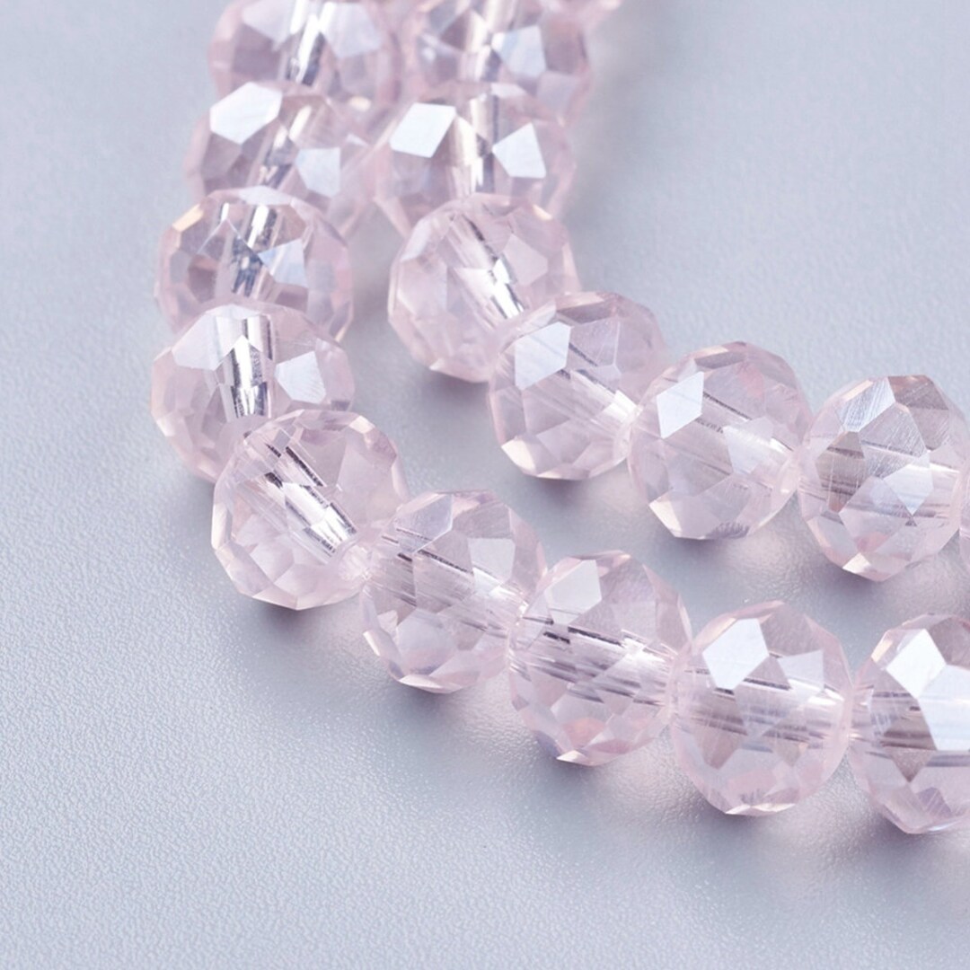 Crystal Beads Faceted Pink Rondelles 6x4mm - Etsy