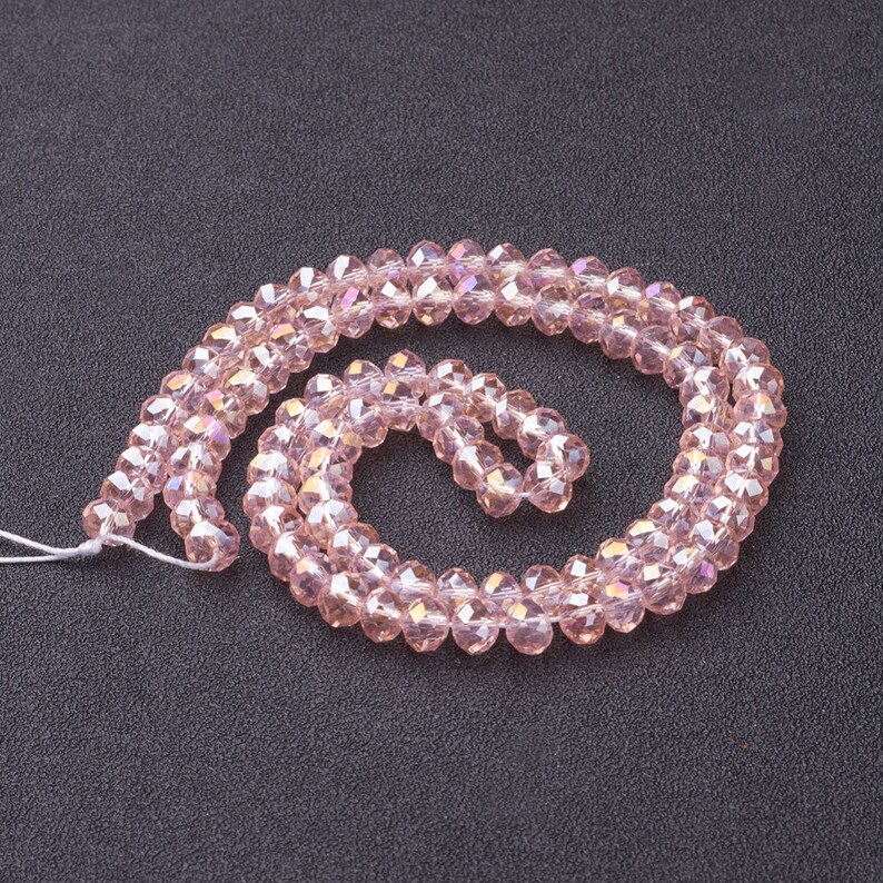 Crystal Beads Faceted Pink AB Rondelles 8x6mm - Etsy