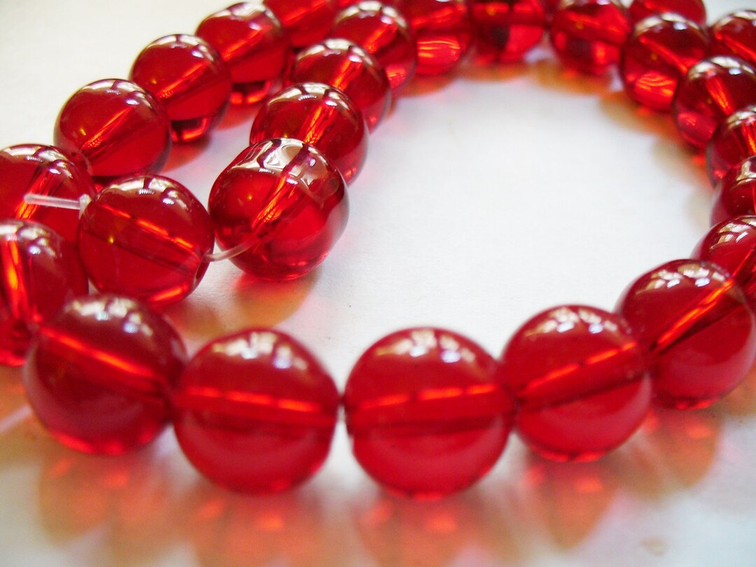 Jade Glass Beads Dark Red Round 10MM - Etsy