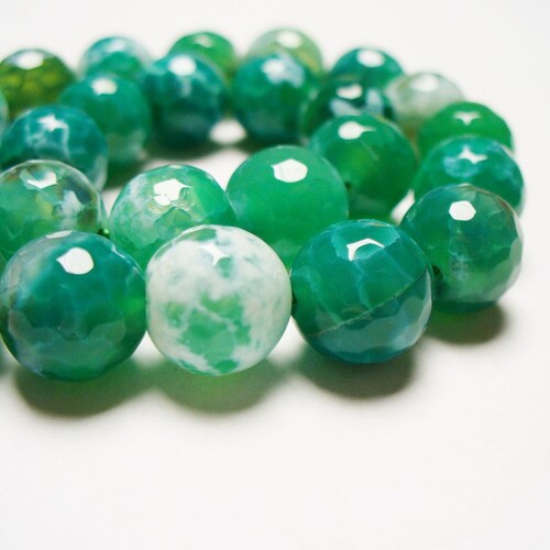 Blue Fire Agate Gemstone Beads Faceted Agate Round Beads - Etsy