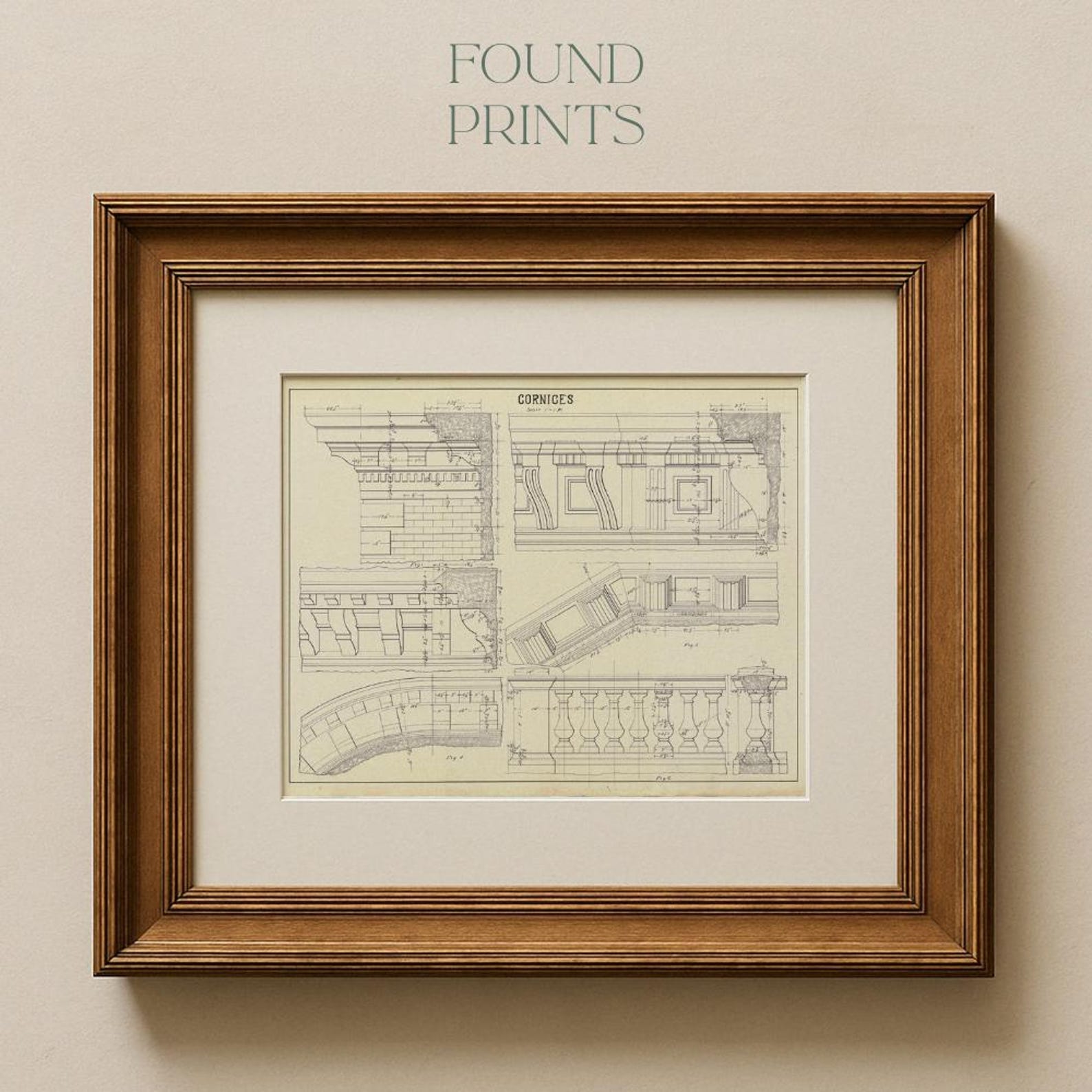 Cornices (antique Edition) – Vintage Architectural Drafting Print (1899 ...