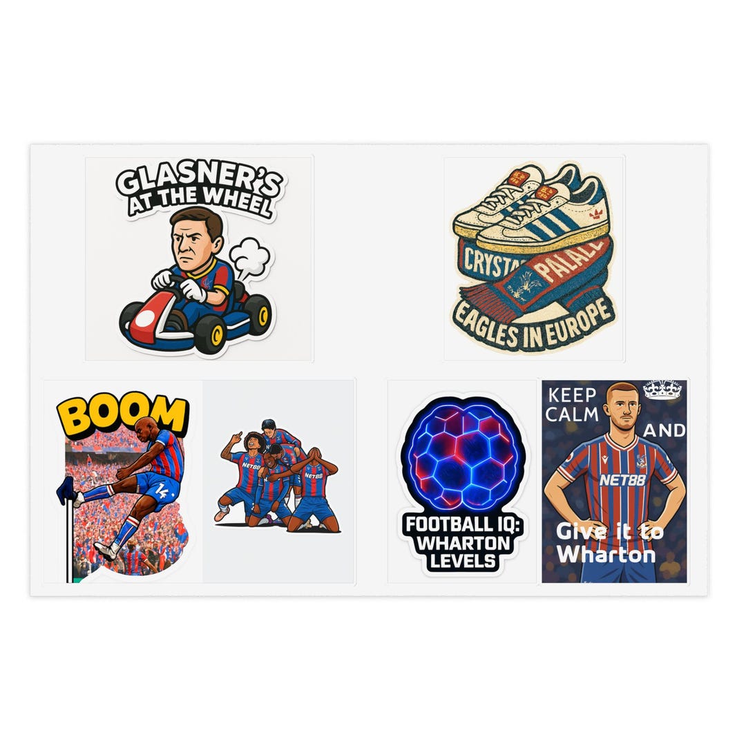 Crystal Palace Sticker Sheet, Oliver Glasner, Adam Wharton, Palace in ...