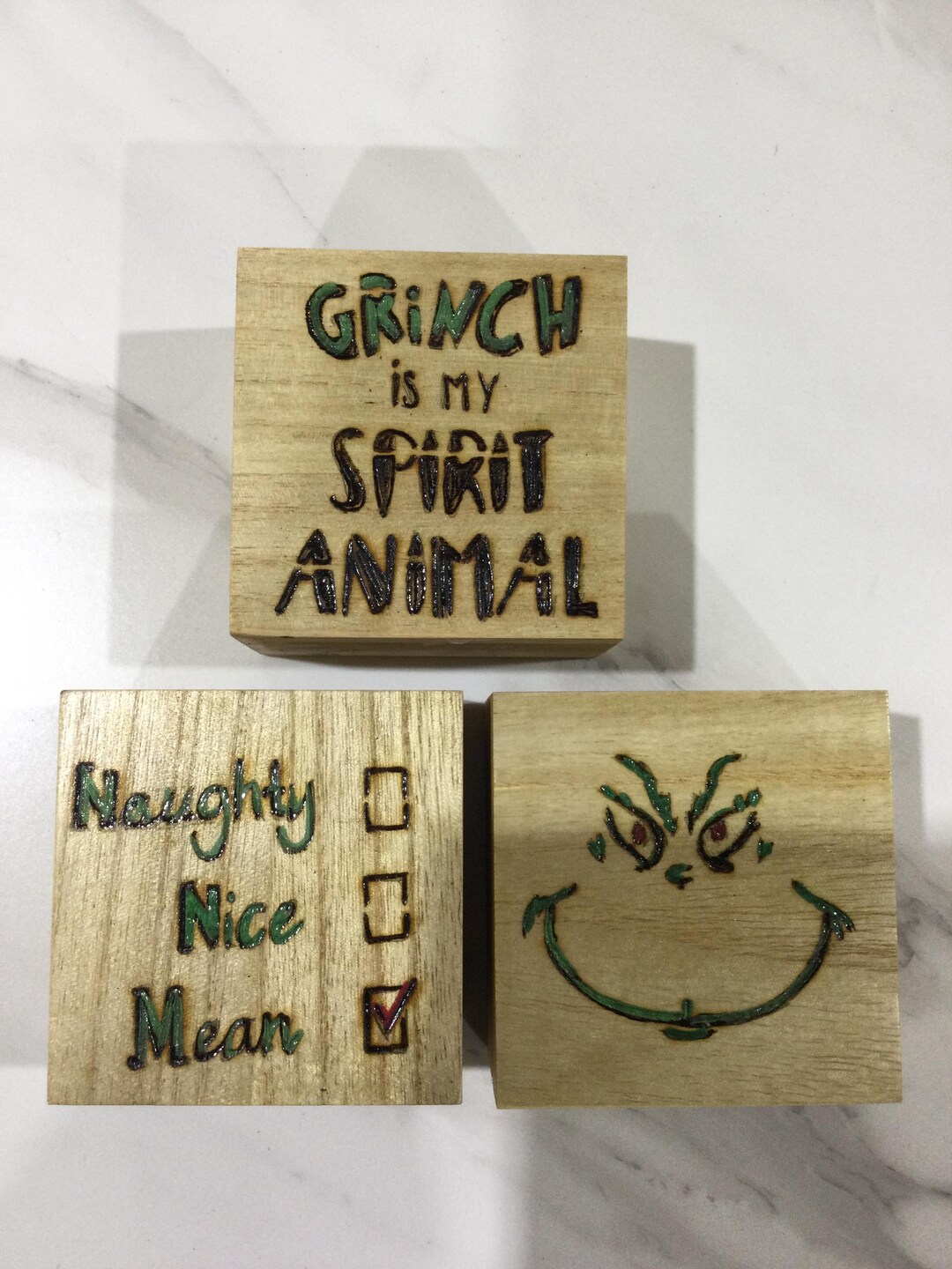 Grinch Spirit Blocks - Etsy