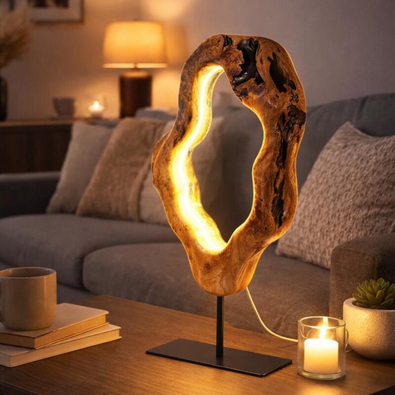 Wood Lamp by Bedside - Etsy