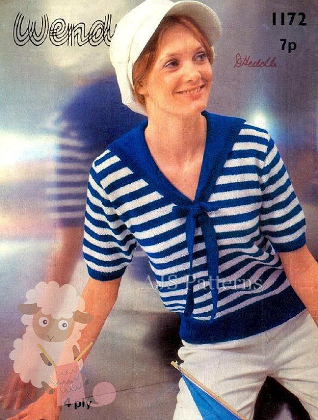 PDF Knitting Pattern for a Ladies Retro Nautical Sailor Top - Etsy