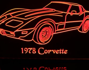 Corvette Led Sign - Etsy