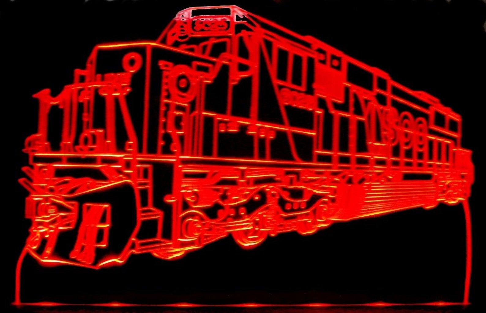 Train Locomotive Engine Acrylic Lighted Edge Lit LED Sign - Etsy UK
