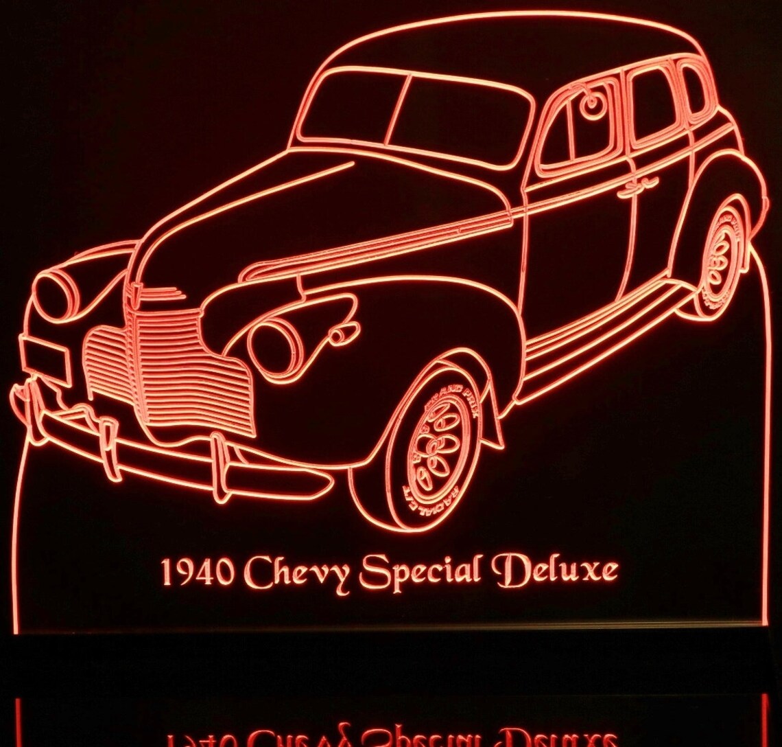1940 Chevy Special Deluxe Acrylic Lighted Edge Lit LED Sign | Etsy
