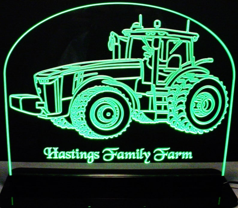 Tractor Acrylic Lighted Edge Lit LED Farm Equipment add Your - Etsy