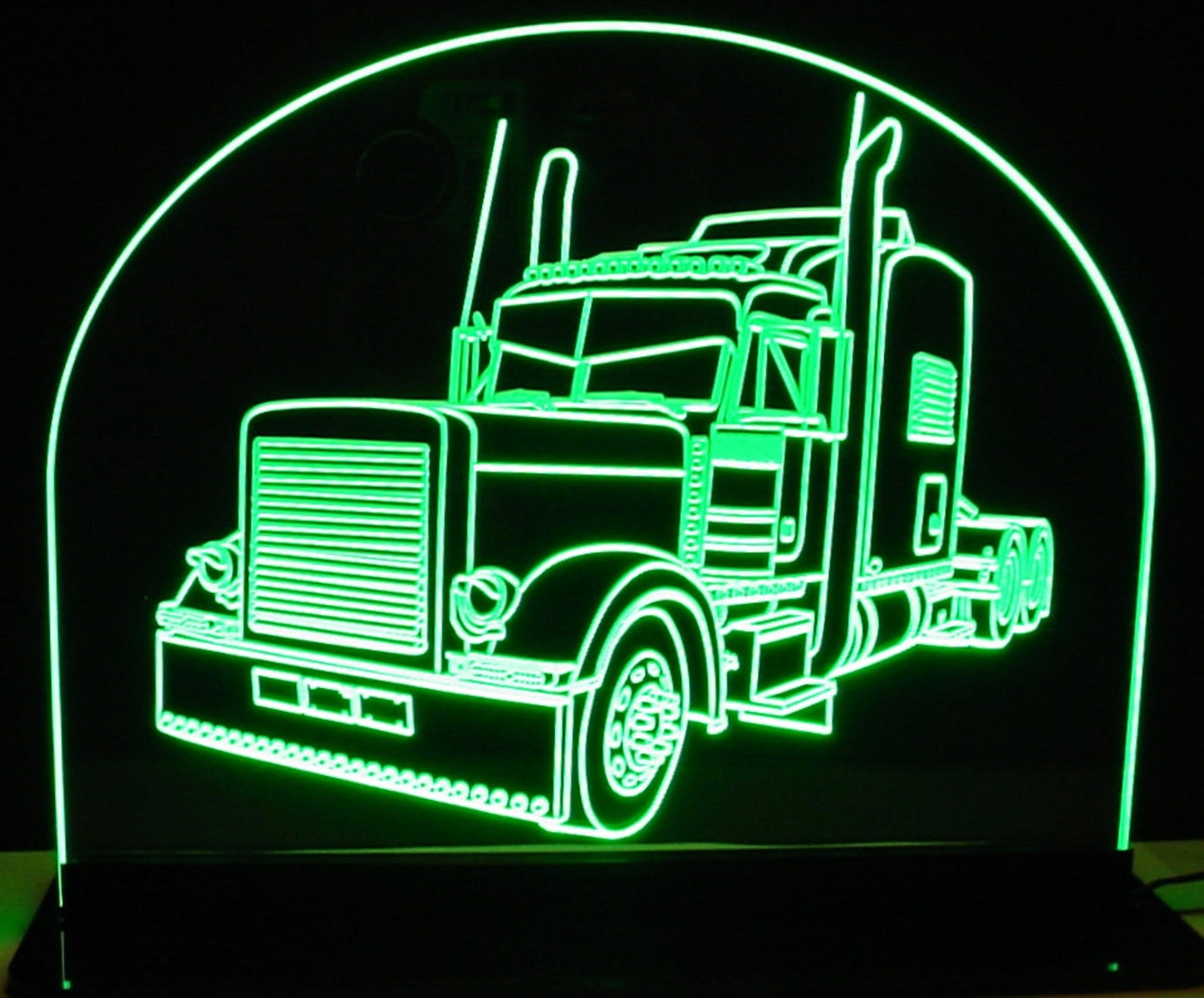 Semi Truck Acrylic Lighted Edge Lit LED Sign add Your Text - Etsy