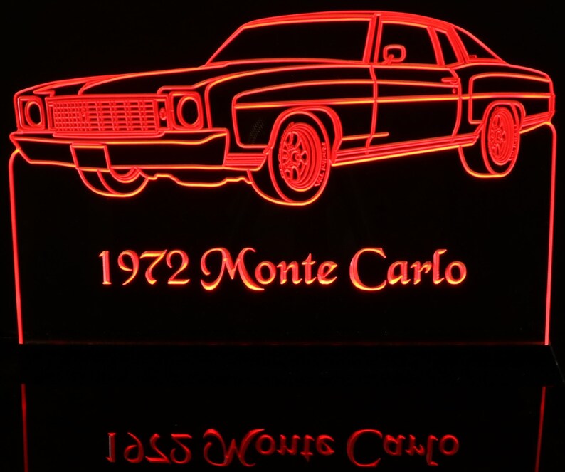 1972 Monte Carlo Acrylic Lighted Edge Lit LED Sign 72 Full - Etsy