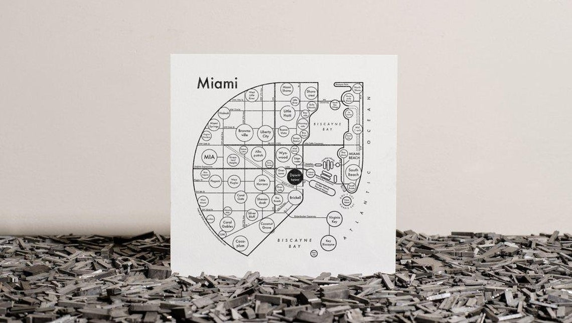 Miami Screenprint 17.5x17.5 - Etsy