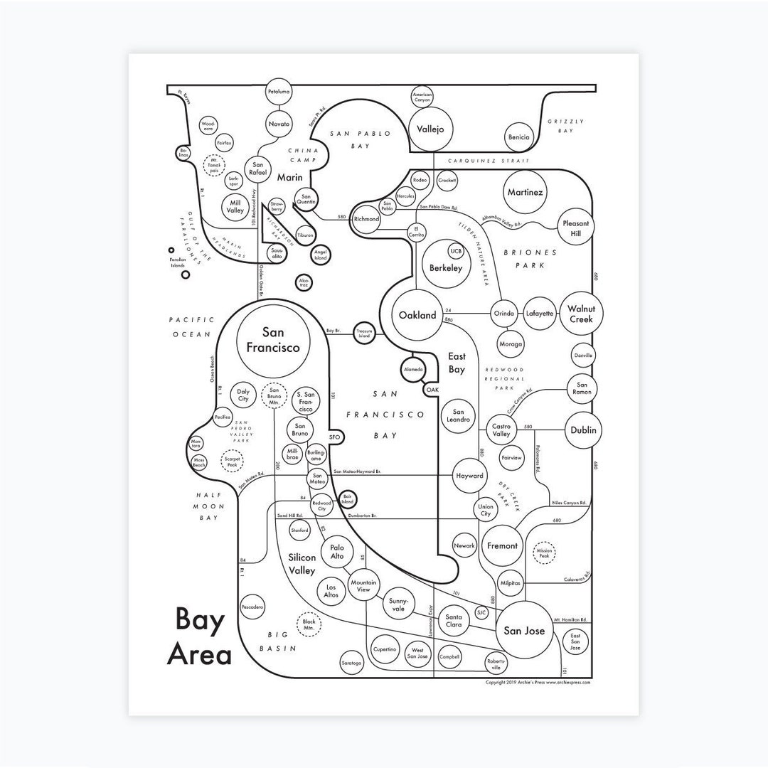 Bay Area Letterpress Print 8.5"x11" - Etsy