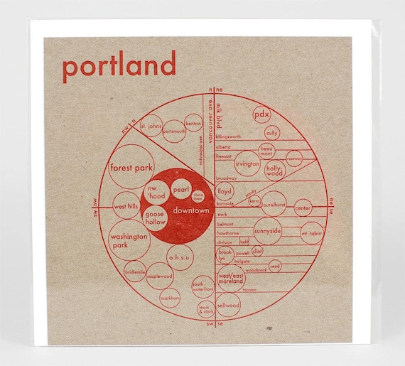 Portland Circle Map Of Neighborhoods 2008 Keyed Street Map Downtown