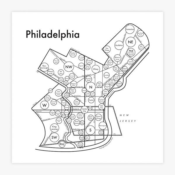 Philly Map - Etsy