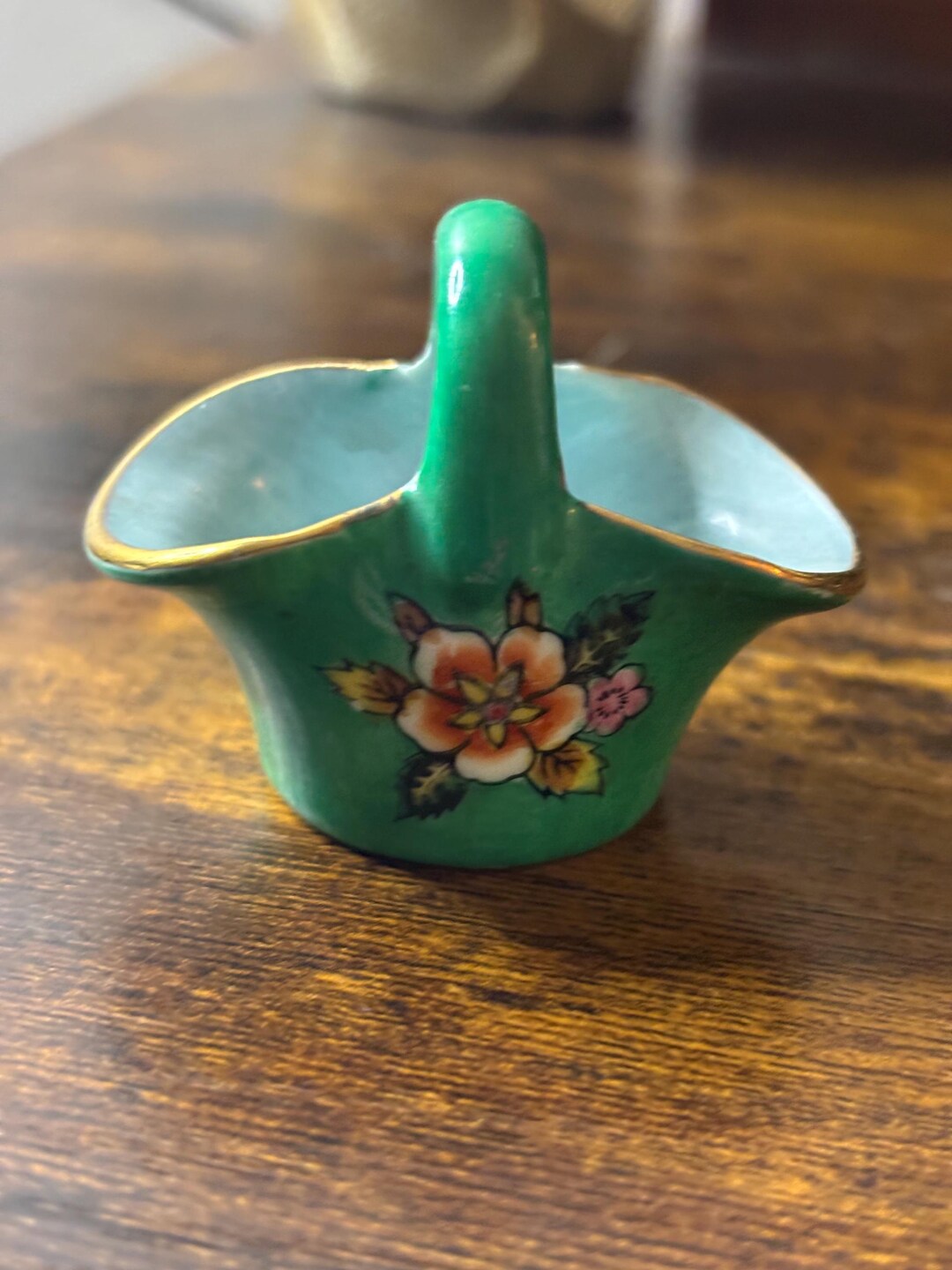 Vintage Noritake Miniature Porcelain Basket Handpainted Japan “M ...